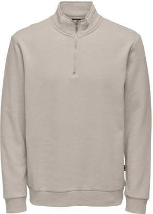 Only & Sons Herren Pullover ONSCERES Half Zip Sweat - Regular Fit S M L XL XXL, Gr&ouml;&szlig;e:XL, Farbe:22019055 Silver Lining