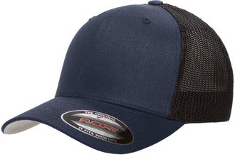 Flexfit Unisex-Erwachsene Trucker Mesh Fitted Cap Baseballkappe, Marineblau, Einheitsgröße