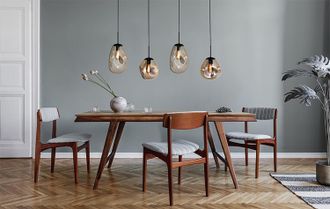 Masterlight home24 Pendelleuchte Lava V 130 x 165 x 24cm Gold/Schwarz/Gold Stahl, pulverbeschichtet Glas E27