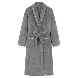 Generic QXDZSW Peignoir de bain en flanelle &eacute;paisse pour femme Kimono Robe de nuit d&eacute;contract&eacute;e Chemise de nuit V&ecirc;tement de d&eacute;tente Hiver Chaud Polaire V&ecirc;teme
