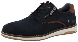 Mustang Jeans Sneaker MUSTANG SHOES Agnese, Herren, Gr. 44, blau (navy), Velourslederimitat, Schuhe Sneaker, Freizeitschuh, Halbschuh, Schn&uuml;rschuh mit Kontrastbesat