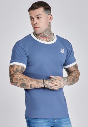 Siksilk T-Shirt SikSilk Herren Geripptes Ringer T-Shirt