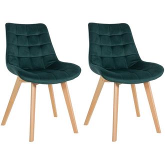 Clp Lot de 2 chaises Brook velours Vert