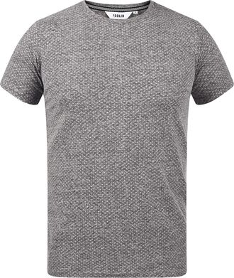 Solid Alarico Herren T-Shirt Kurzarm Shirt mit Print und Rundhalsausschnitt, Größe:XL, Farbe:Dark Grey Melange (8288)