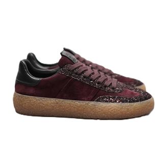 Kennel & Schmenger Glitzer Plateau Sneaker mit Velours- und Lederelementen - - Shoes - Damen - Braun - 38 EU