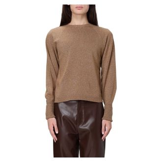 Twinset Pull col rond manches volumineuses laine lurex - Femme - Pulls - Brun - Taille: 40 FR