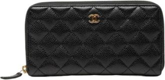 Chanel Portefeuille long Matelass&eacute; Pre-owned (bi-pli) - Femme - Pre-owned - Noir - Taille: ONE Size