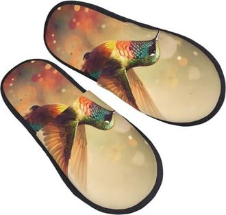 Generic Colibri Printanier, Lever De Soleil, Fleur Femme Homme Chaussures De Maison Respirantes Pantoufles Antid&eacute;rapantes Chaussons Pour Maison Hiver Int&eacute;rieu