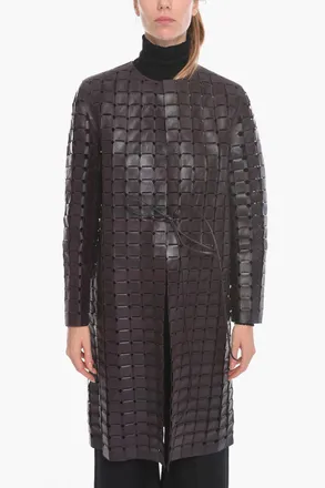 Bottega Veneta Mantel aus geflochtenem Leder SATINE mit Kordelzug Bottega Veneta