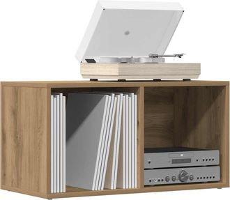 Generic LP-Aufbewahrungsbox, Freistehender Organizer mit Zwei F&auml;chern, Schallplatten-Organizer aus Holzwerkstoff f&uuml;r Wohnzimmer und Heimb&uuml;ro-Dekoration (Handw