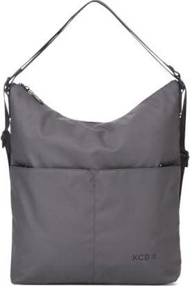 KCB Sac à dos double | Polyvalent et pratique | Plusieurs poches avec fermeture éclair | Matériau résistant | Poignées réglables | 100 % végan, gris