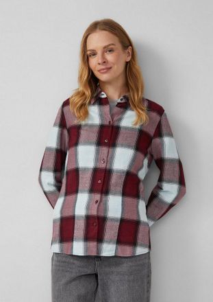 s.Oliver Langarmbluse Bluse Taillierte Hemdbluse aus Flanell