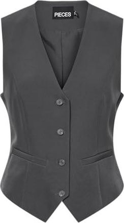 Pieces Pcbozzy Vest Noos Exp BC Gilet de Costume pour Femme, Gris foncé, L