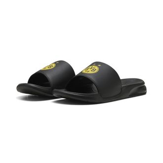 Puma Erwachsene Softride Teamcat BVB Slides 35.5, Black Faster Yellow Victory Gold Beige