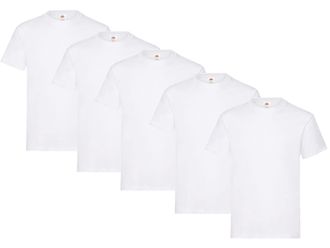 Fruit Of The Loom Herren Heavy Cotton T T-Shirt auch Farbsets M L XL XXL 3XL 5 Pack,5er Weiss + 1 HL Kauf Notizblock-XXL