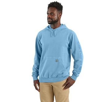 Carhartt Work in Progress Sweat-shirt graphique en tissu &eacute;ponge teint en tissu &eacute;ponge de poids moyen pour homme, Eau douce, Medium
