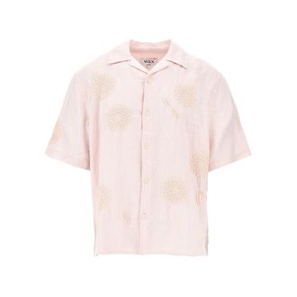 Wax London Didcot embroidered flowers linen shirt Man L