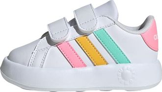 adidas Grand Court Lifestyle Tennis Lace-Up Shoes Tennisschuhe, Cloud White/Pulse Mint/Beam Pink, 32 EU
