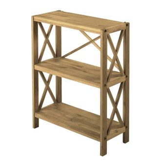 Loftscape home24 Regal Almansa Eiche Massiv, ge&ouml;lt Braun 87cm