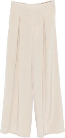 Max Mara Femme, Pantalons, Beige, Taille: 40 FR Pantalon ample en coton