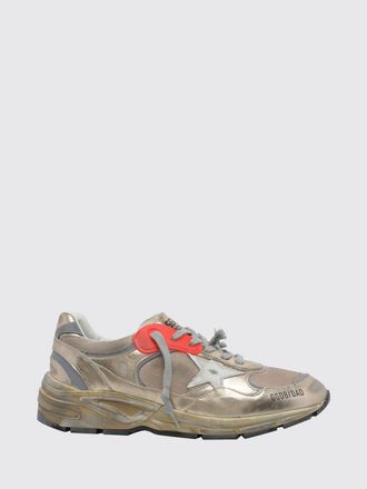 Golden Goose Baskets Dad-Star en cuir lamin&eacute; et mesh avec effet us&eacute;