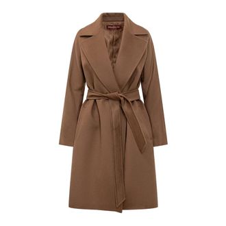 Max Mara Wickelmantel aus Woll-Drap&eacute; - - Coats - Damen - Braun - 2XS