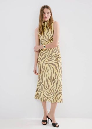 Mango Foulard-Kleid mit Muster gelb - Damen - XS - MANGO