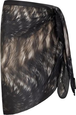 Roberto Cavalli Schal mit Silver Fur-Print - - Accessories - Damen - Schwarzk - ONE SIZE