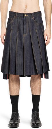 Thom Browne 5 Pocket Pleated Skirt in Japanese Selvedge Denim