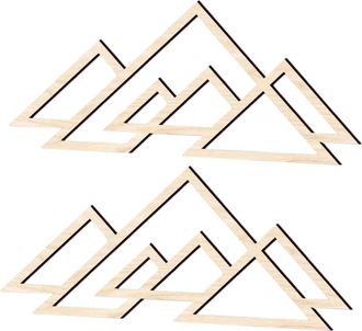 Garneck 2stücke Holz Berg Wanddekoration Linienzeichnung Minimalistische Rustikale Natur Wandkunst Für Wohnzimmer Schlafzimmer Büro Home Decor