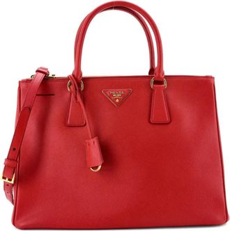 Prada Double Zip Lux Saffiano Leather Medium tote bag - Rot