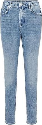 Pieces Pcleah Mom Hw Ank Lb110-ba/noos, Jean slim Femme, Bleu (Light Blue Denim), W27 (Taille fabricant: Small)
