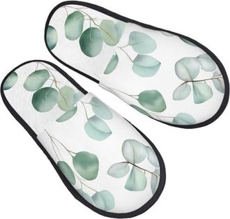 Generic Feuilles Vertes Aquarelles Du Printemps Unisexe Slippers L&eacute;g&egrave;res Chaussons Peluche Pantoufles Pour Ext&eacute;rieur Int&eacute;rieur Hiver L