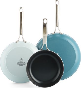 BK Sky Keramik-Antihaft-Pfannenset, 3-teilig, &Oslash; 20/24/28 cm, PFAS-frei, Induktionsgeeignet, Backofenfest bis 220 &deg;C, Sp&uuml;lmaschinenfest, Schnelle Erhitzun