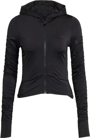adidas Femme, Sweatshirts et sweats &agrave; capuche, Noir, Taille: 40 FR Veste zipp&eacute;e &agrave; smocks