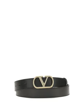 Valentino Garavani Mens Leather Belt Vlogo Signature Black Calf
