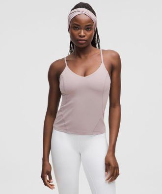 lululemon Align Tanktop in Taillenlänge Leichter Halt C/D-Cups für Frauen - Größe 10 in Mauve Grey