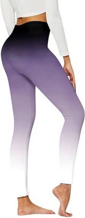 Generic Legging de sport 2026 pour femme - D&eacute;grad&eacute; - Imprim&eacute; d&eacute;grad&eacute; - Taille haute - Pantalon de yoga, violet, XXL