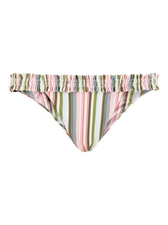 Faithfull The Brand Tavira ruffled striped bikini bottom - Rosa