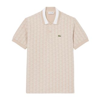 Lacoste Polo im klassischen Schnitt aus Jacquard mit Monogramm - - Tops - Herren - Beige - 2XL