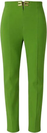 Elisabetta Franchi Femme, Pantalons, Vert, Taille: 44 FR Double Stretch Crepe Pantalons