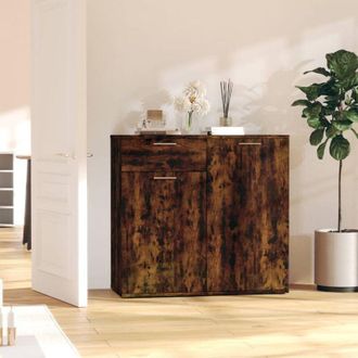 vidaXL Buffet Ch&ecirc;ne fum&eacute; 80x36x75 cm Bois ding&eacute;nierie