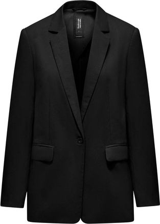 Bomboogie Femme, Vestes, Noir, Taille: 40 FR Blazer en toile de lin et coton