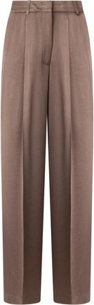 PESERICO Femme, Pantalons, Brun, Taille: 38 FR Pantalon Large en Coton