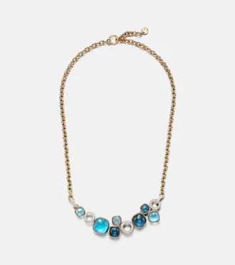 POMELLATO Collier Nudo en or blanc et rose 18 ct, topazes et diamants