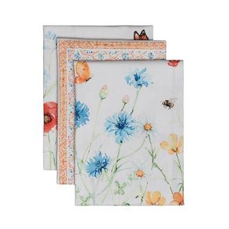 Maison d'Hermine Lot de 2 torchons de cuisine 100 % coton, r&eacute;utilisables, absorbants, avec boucle de suspension pour cuisine, salle &agrave; manger, cocktails, printemps/&eacute;t&eacute; 