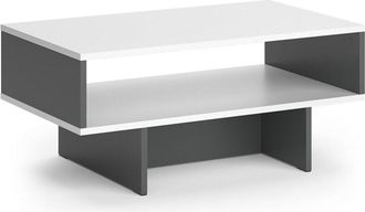 Vicco Table basse Josef, blanc/anthracite, 80 x 46,2 cm avec 1 &eacute;tag&egrave;re, Vicco