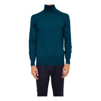 Paolo Pecora Petrolblauer Pullover - - Knitwear - Herren - Blau - L