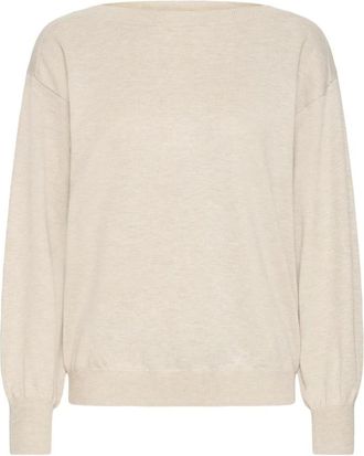 Ichi Ichi, Femme, Pulls, Beige, Taille: 40 FR Tricot &agrave; col rond