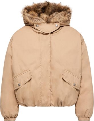 Moncler Moncler Cheveche Hooded Short Down Jacket, Women, Beige, Size: 0